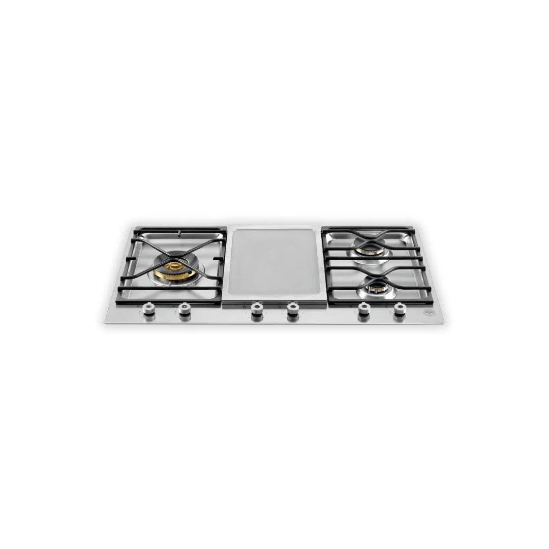 Bertazzoni - Professional - 90cm 3-Segment 3-Burner Gas/Griddle Hob ...