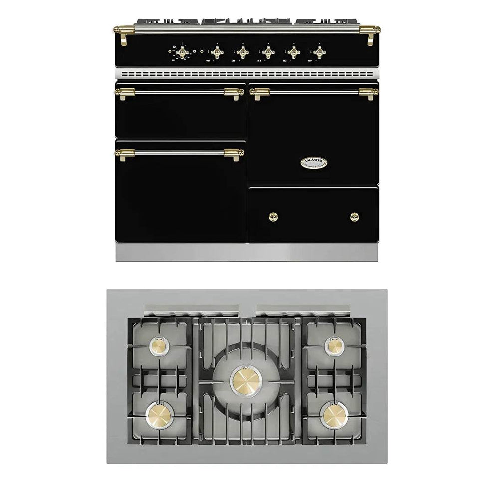 Lacanche Macon Classic 1000mm Range Cooker - Black Gloss/Brass ...